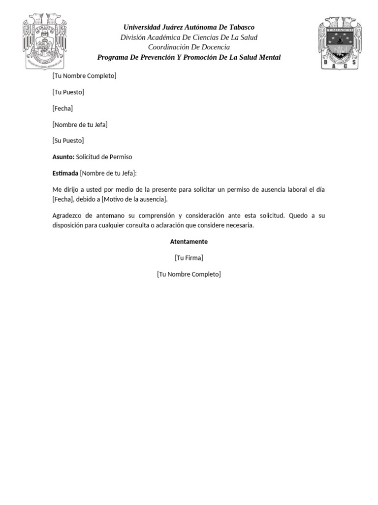 Oficio de Solicitud de Permiso | PDF