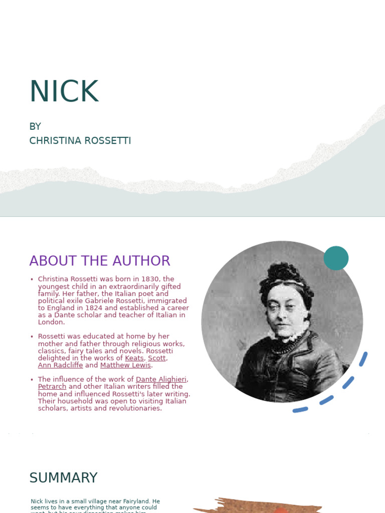 F4 - Lit - Prose - Nick by Rossetti | PDF
