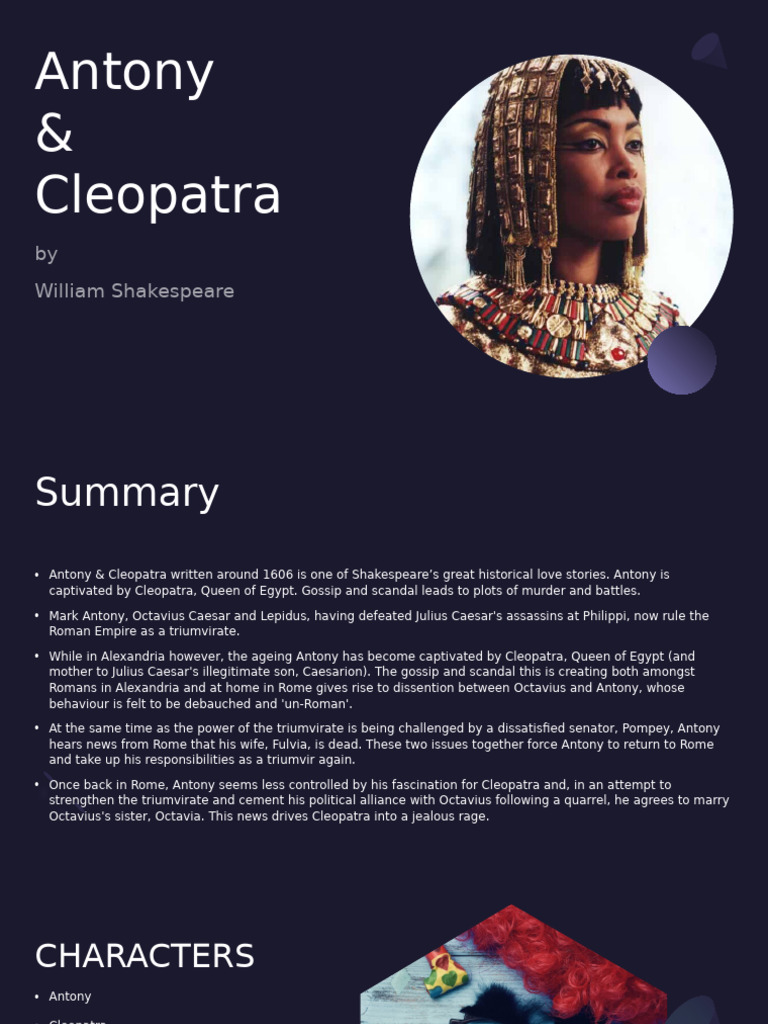 Antony and Cleopatra | PDF | Mark Antony | Cleopatra