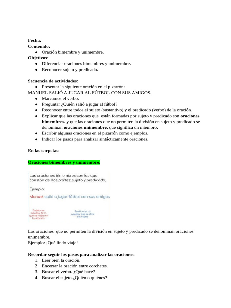 1-10 Lengua 5to | PDF | Asunto (gramática) | Predicado (Gramática)