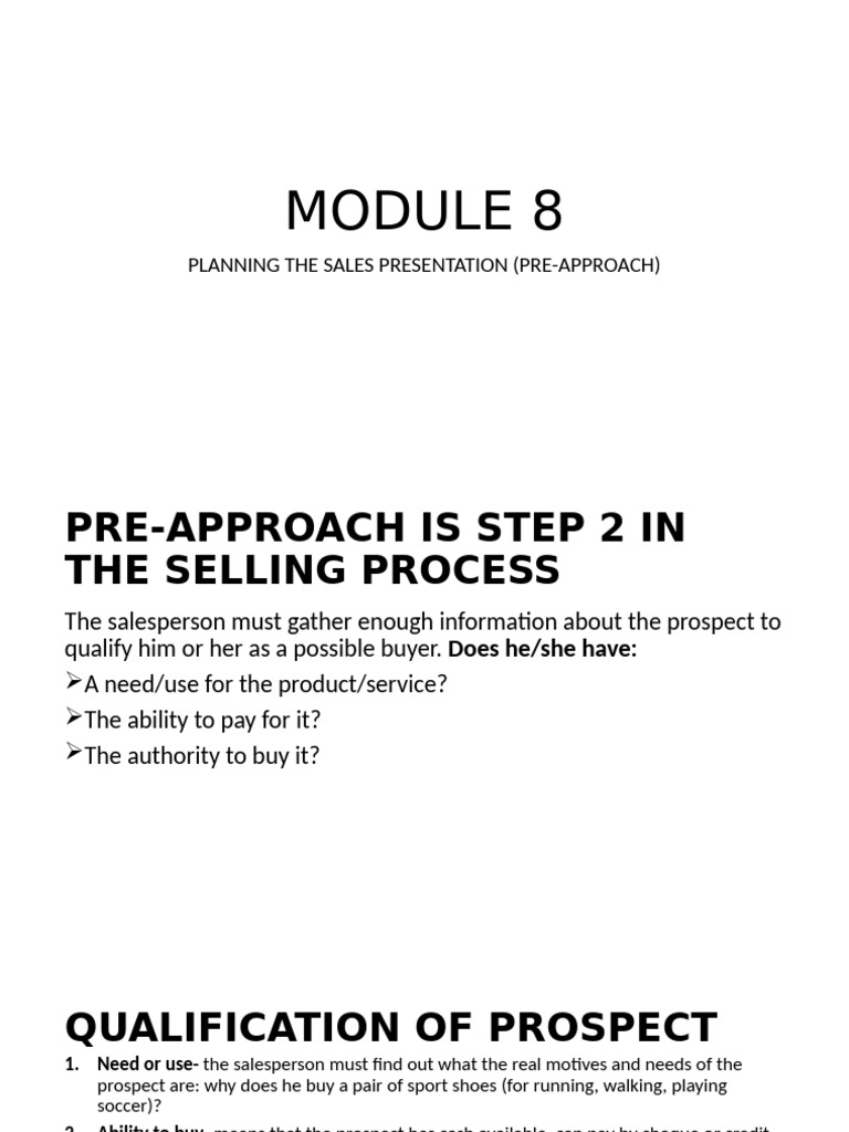 Module 8 Sales Management | PDF | Sales | Business