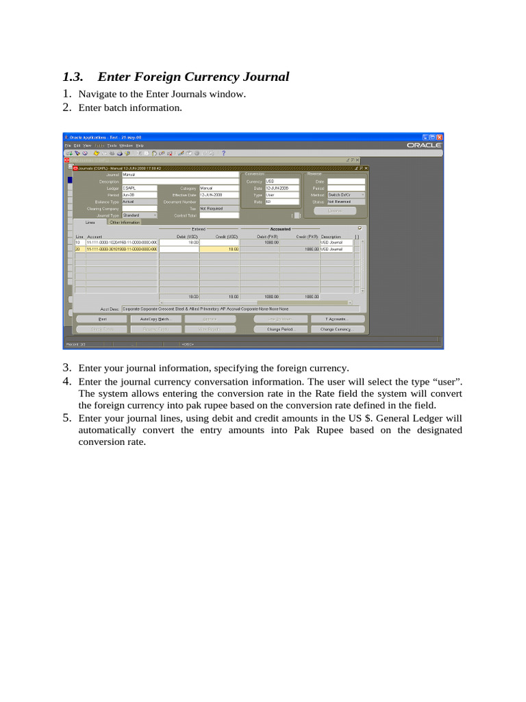 R12 - Enter Foreign Currency Journal | PDF