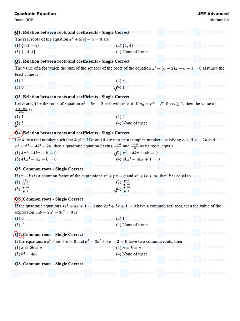 Quadratic Equation - Basic | PDF | Quadratic Equation | Equations