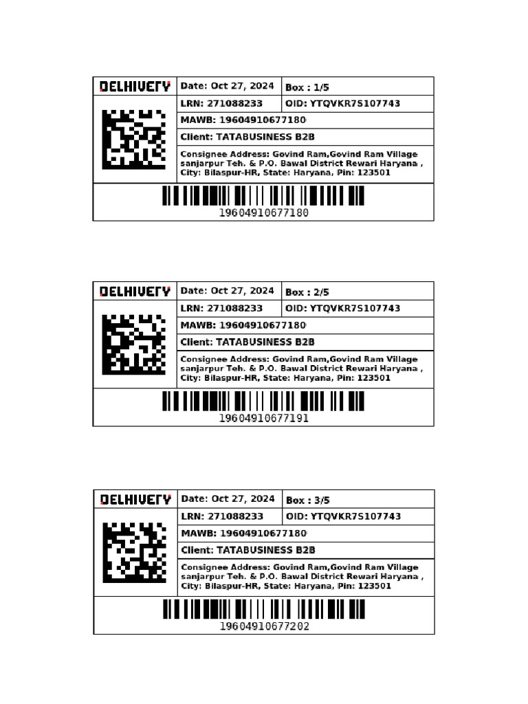 Box Labels | PDF