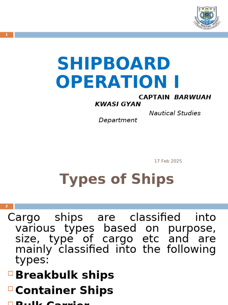 Bns and DNS Shipboard Operation I | PDF | Dredging | Oil Tanker