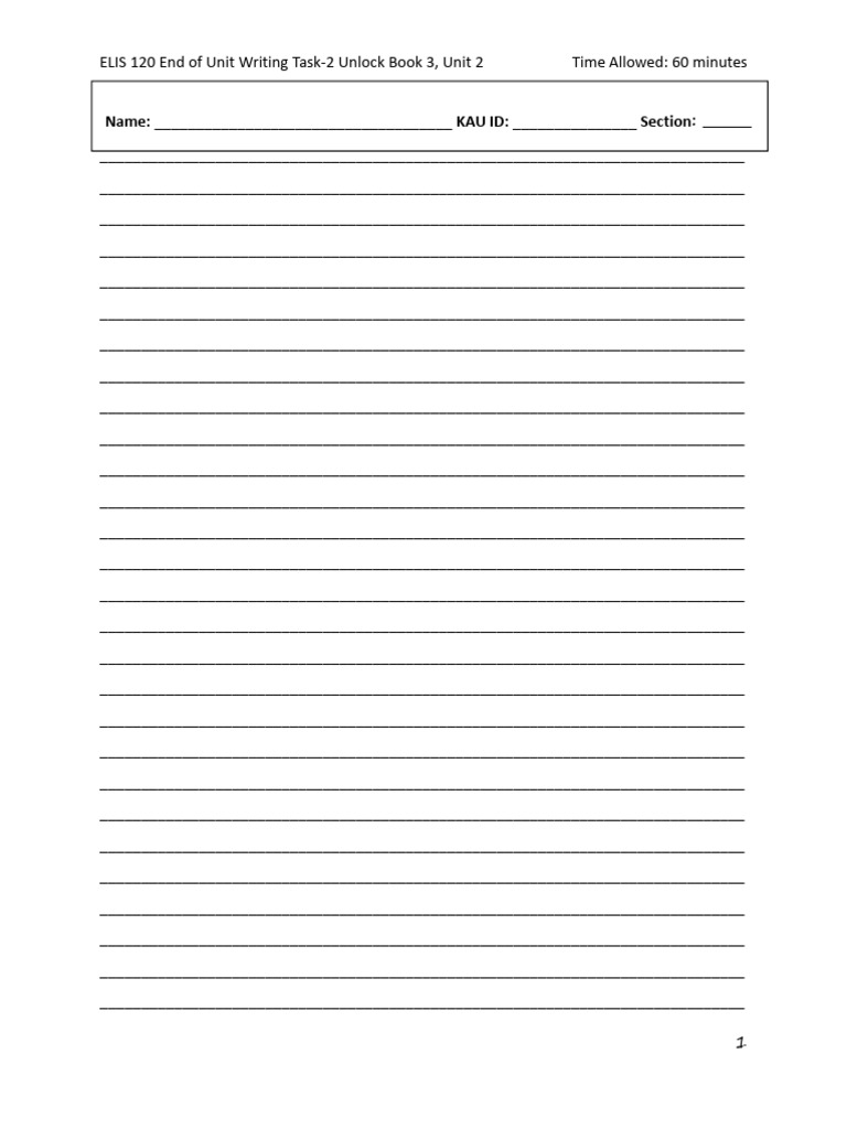 ELIS 120 EoUT 2 Student Sheet | PDF
