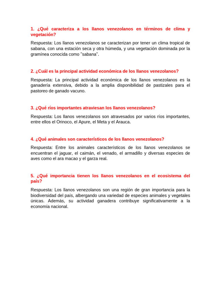Llanos Venezolanos | PDF