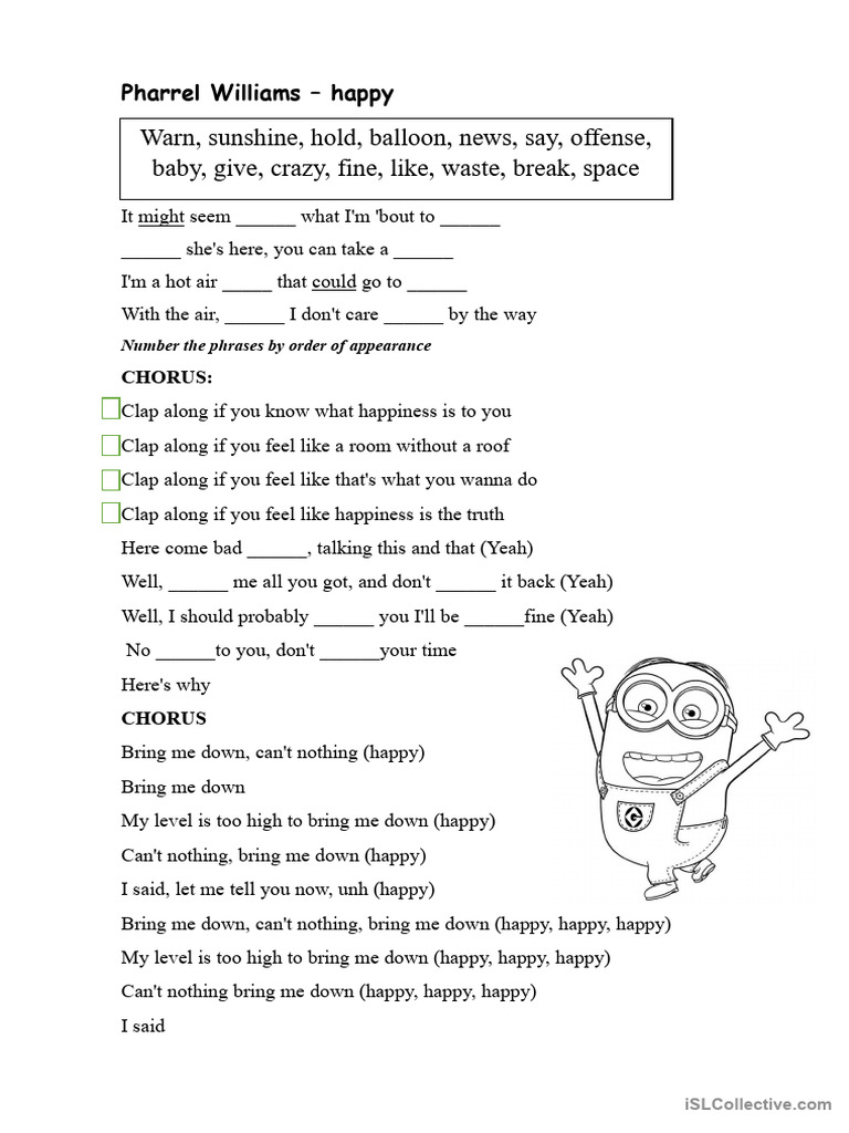 Pharrell Williams - Happy Lyrics | PDF