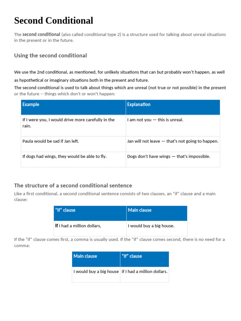 Second Conditional | PDF