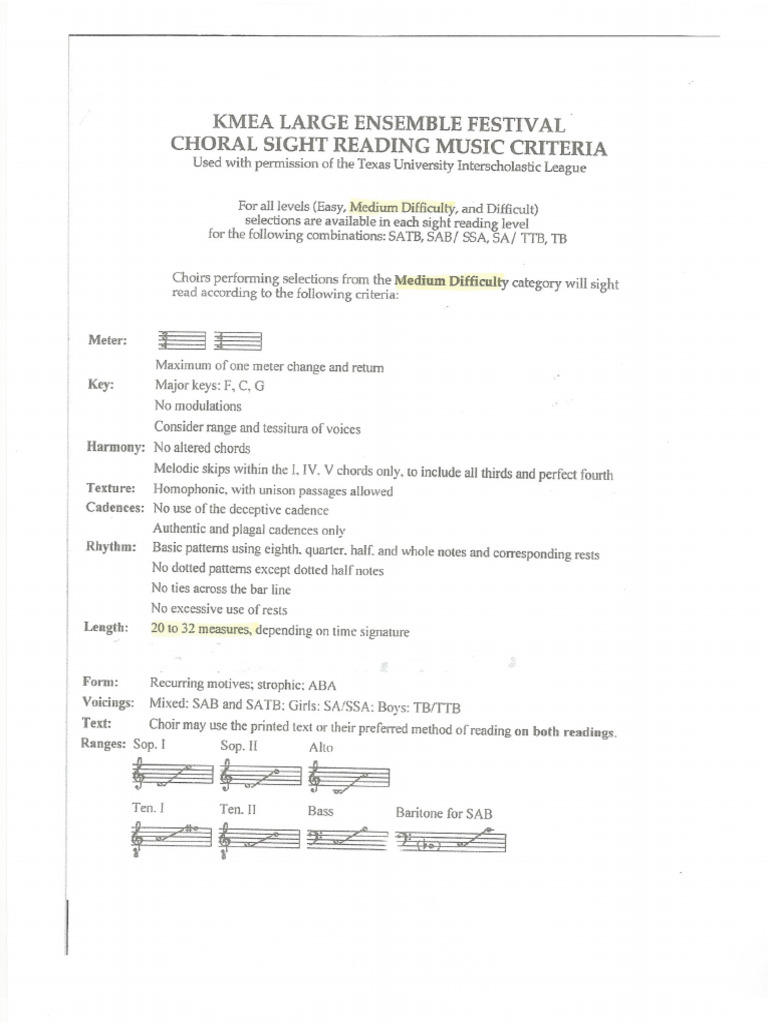 Sight-Reading-Criteria-Medium | PDF