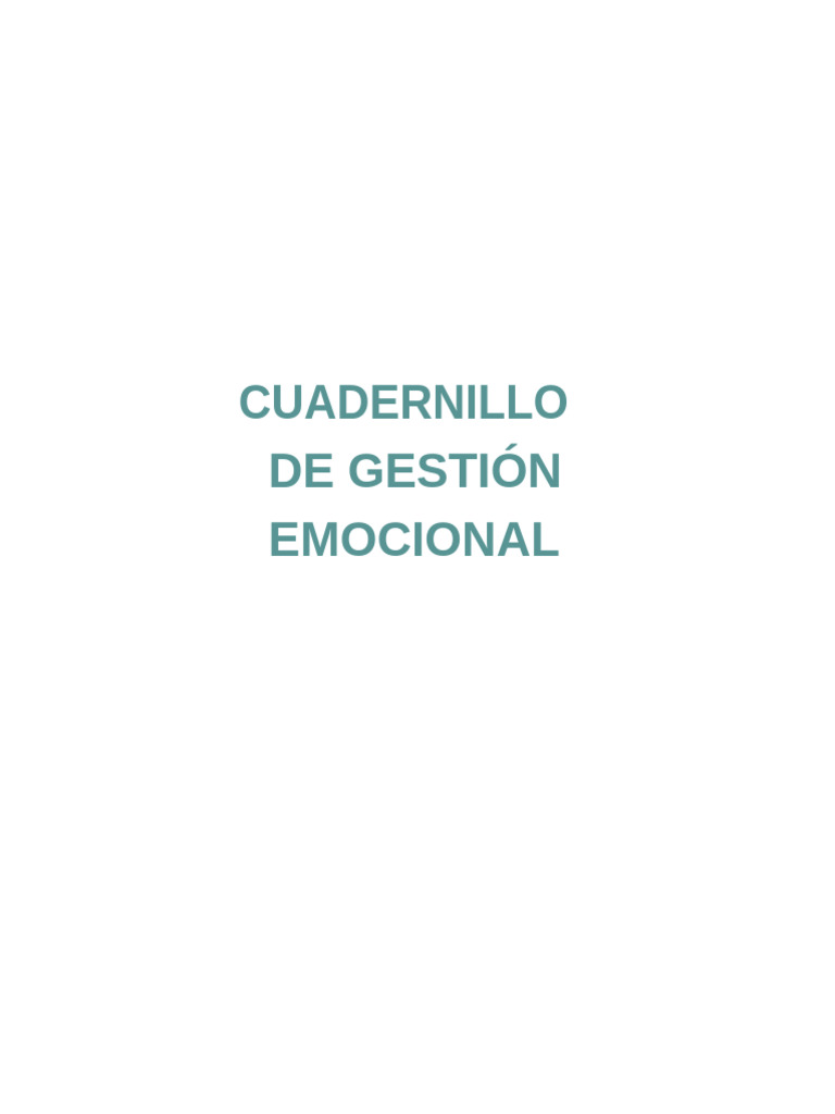 Cuadernillo-de-gestión-emocional | PDF | Las emociones | Temor