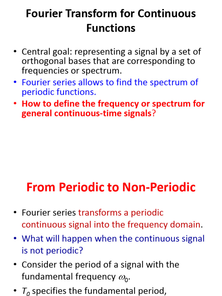 Course 03 - Continuous Fourier Transform | PDF | Fourier Transform ...