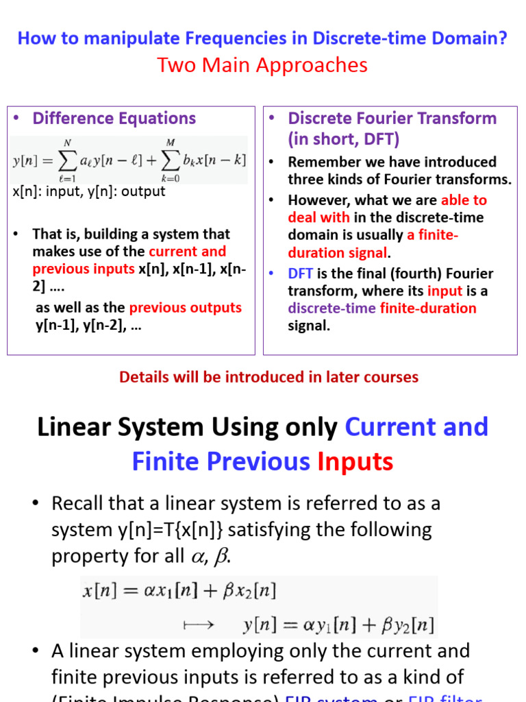 Course 05 - Linear Systems and Difference Equations | PDF | Digital ...