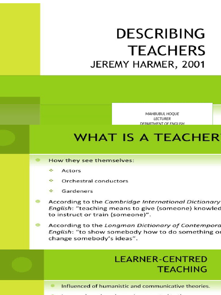 Lecture 07 Describing Teacher | PDF