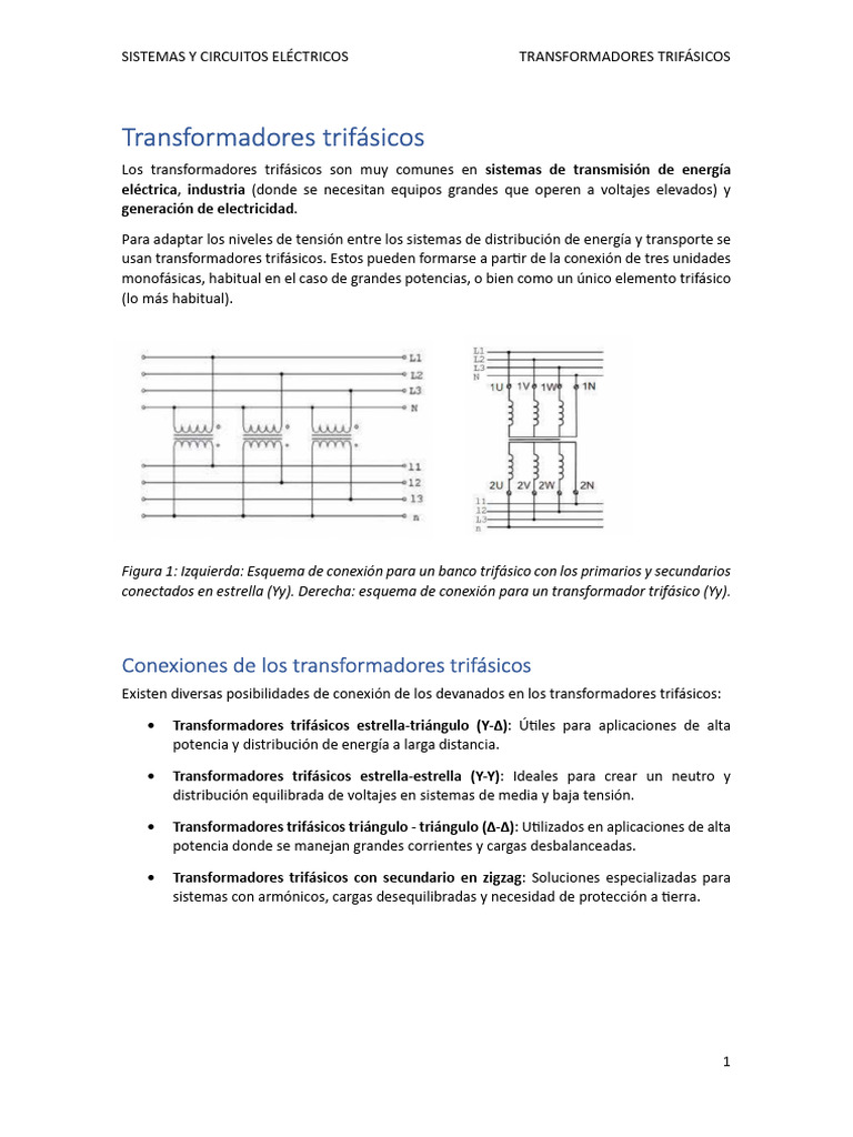 Transformadores Trifásicos: Guía Técnica | PDF | Transformador ...