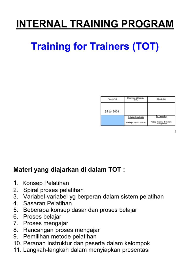 Training of Trainer | PDF