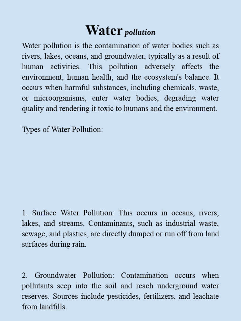 Water Pollution | PDF | Water Pollution | Eutrophication