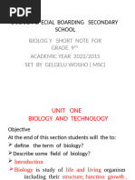 Grade 9 Biology, Unit 1 | PDF | Biology