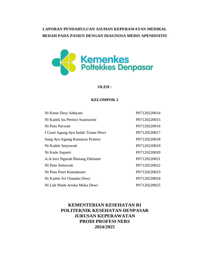 KLP 2 - LP Apendisitis | PDF