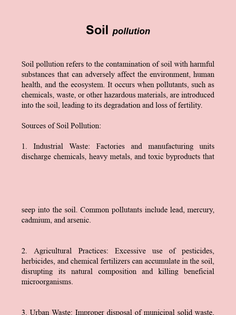 Soil Pollution | PDF | Water Pollution | Soil