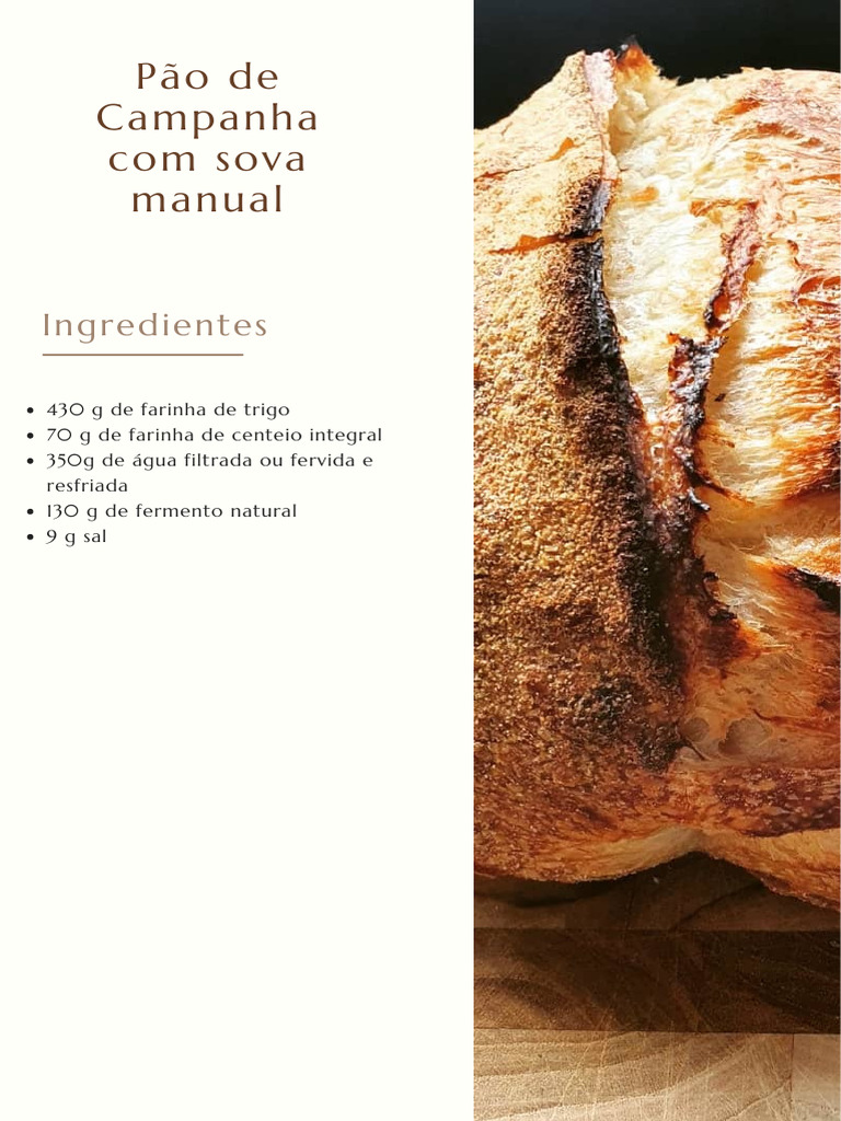 Ficha de Receita Pão de Campanha Com Sova Manual | PDF
