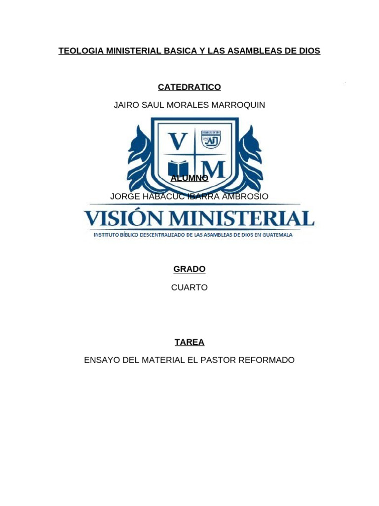 Pastor Reformado Ensayo Envio Correo | PDF | Pecado | Salvación