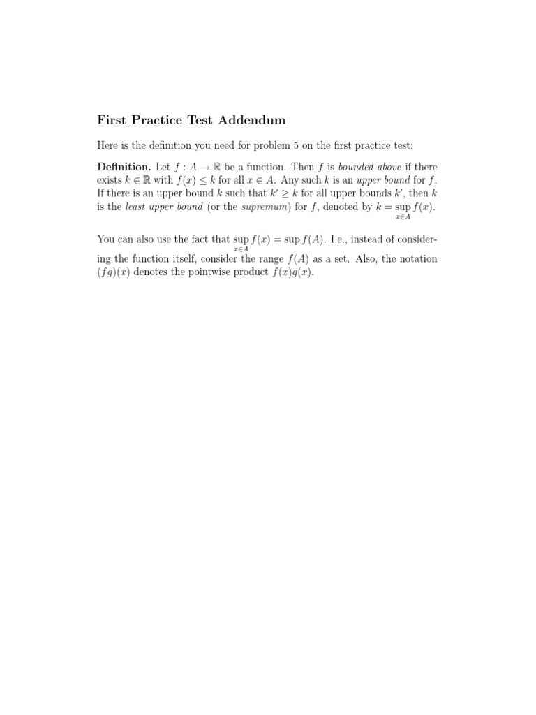 First Practice Test Addendum Explained | PDF