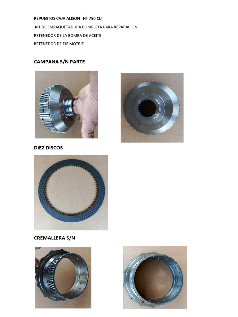 REPUESTOS CAJA HT | PDF