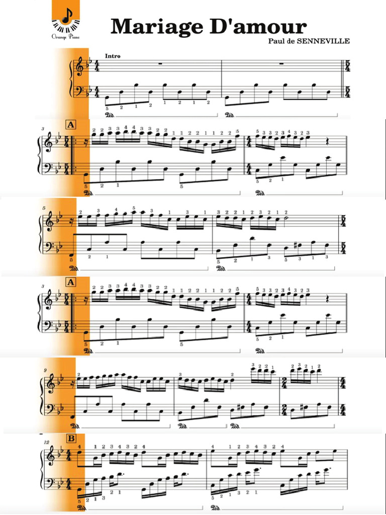 Mariage D'amour - Paul de Senneville - Partitura Piano | PDF