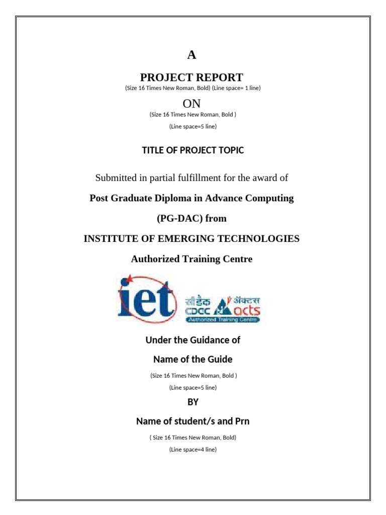 ReportFormat CDAC Report Format | PDF | Software Engineering | Systems Engineering