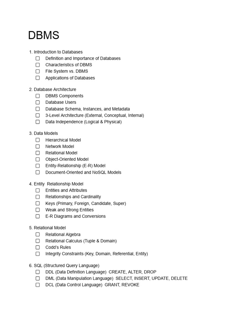 Dbms Pdf Relational Database Databases