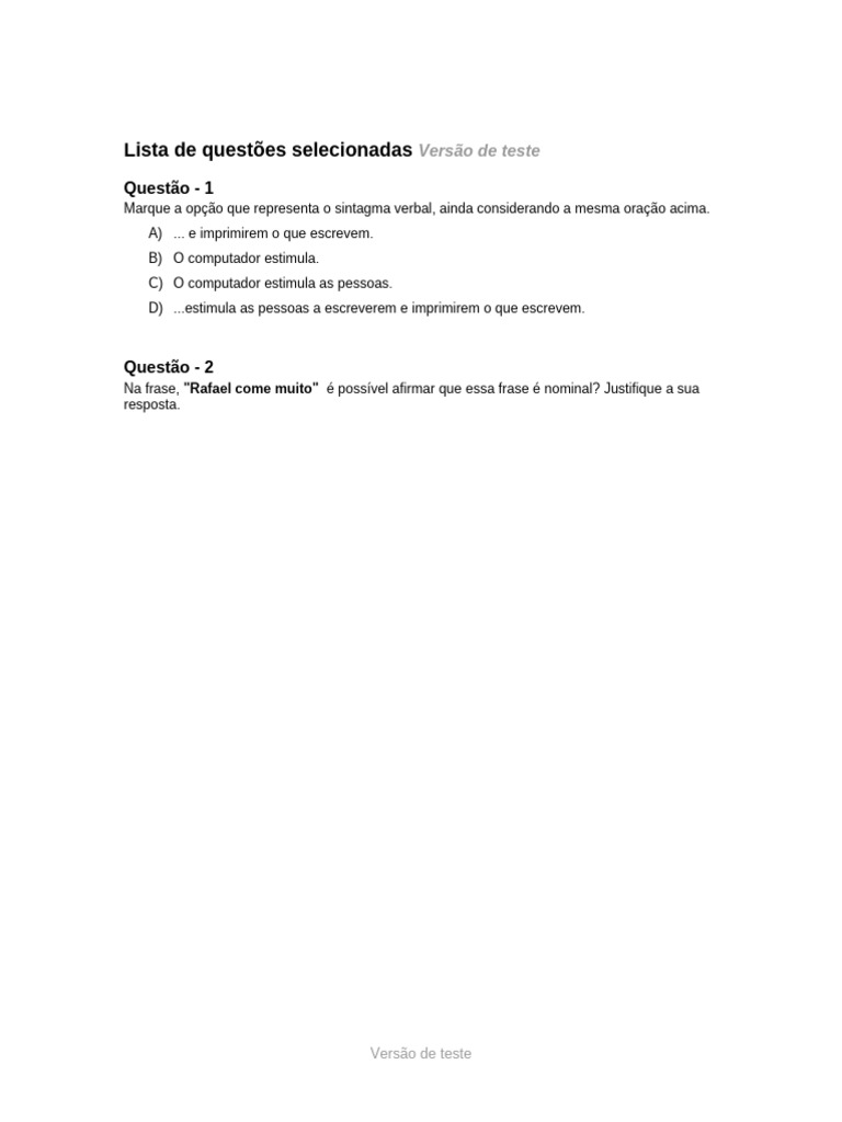 Lista Questoes Selecionadas 17-02-2025 15h29min | PDF