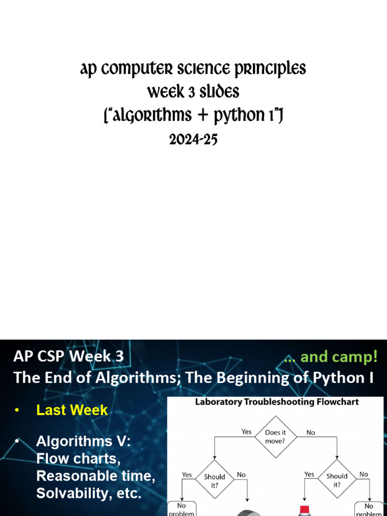AP CSP Week 3: Algorithms & Python | PDF | Time Complexity | Applied Mathematics