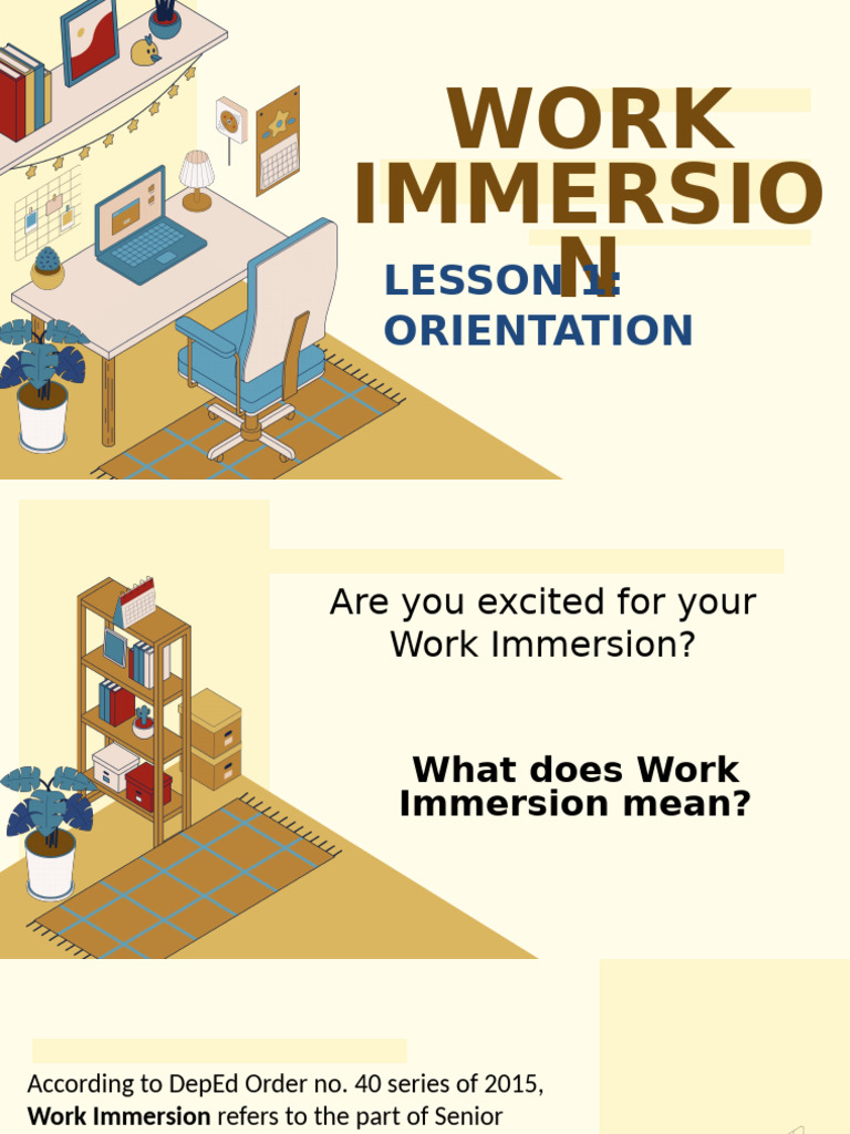 Work Immersion Lesson 1 | PDF | Curriculum