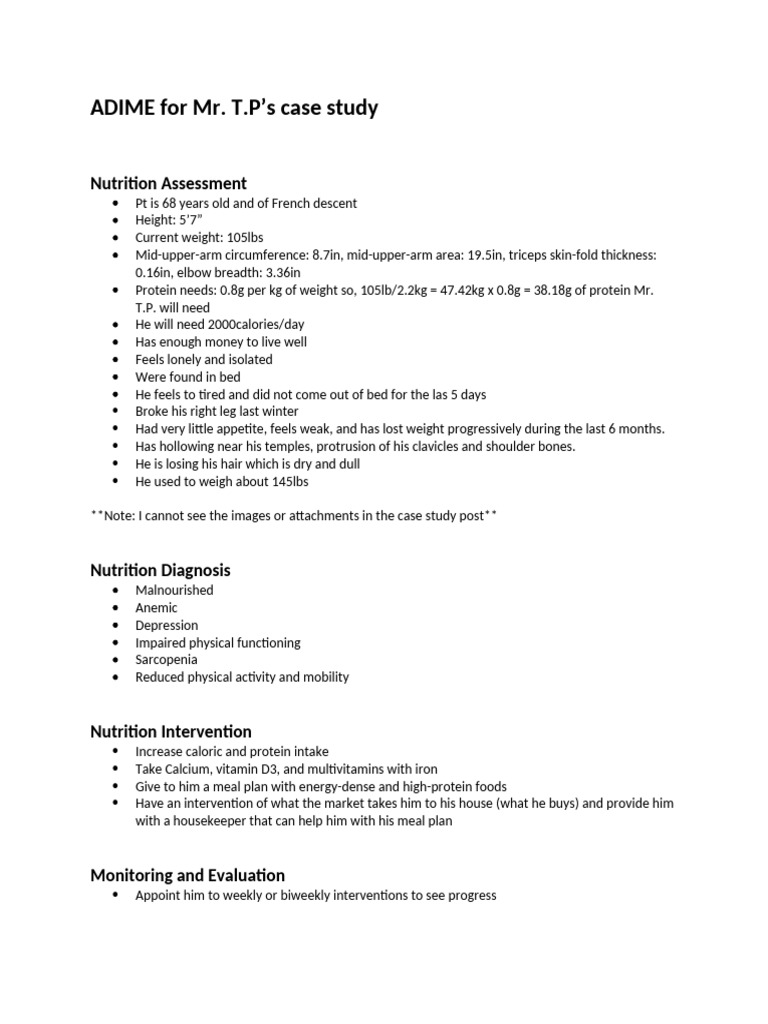 ADIME for Mr. T.P | PDF