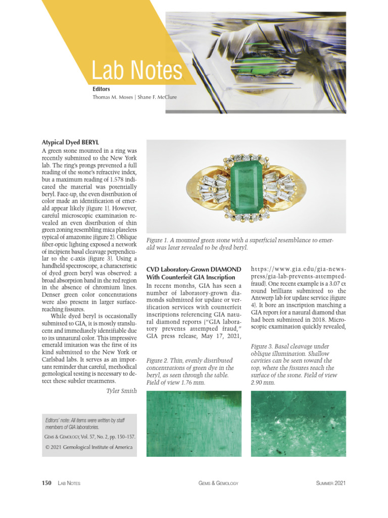 SU21 Lab Notes | PDF | Gemstone | Diamond