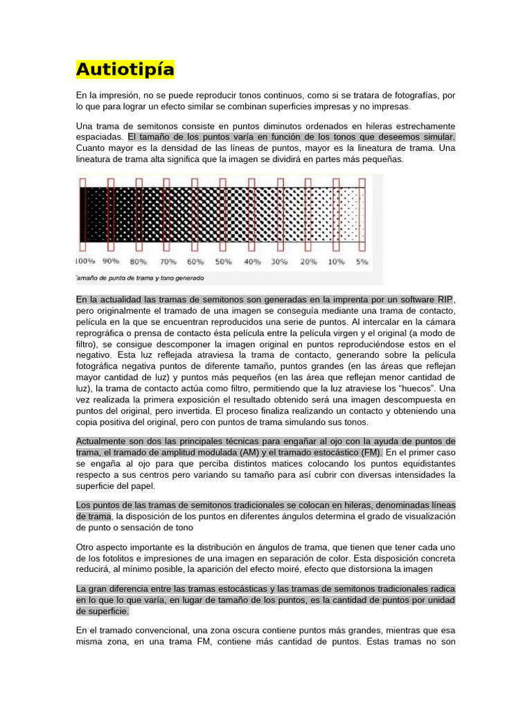 Técnicas de Autotipía en Impresión | PDF | Color | Monitor de computadora