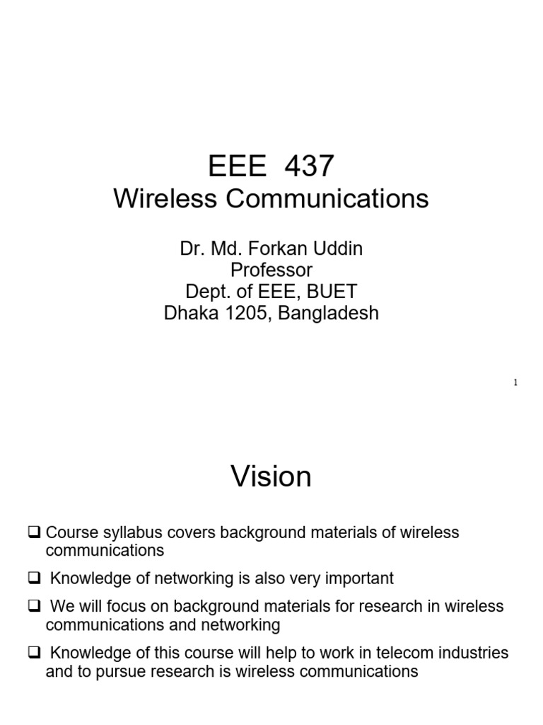 Lecture 1 Introduction (Compatibility Mode) | PDF | Wireless | Radio Frequency Identification