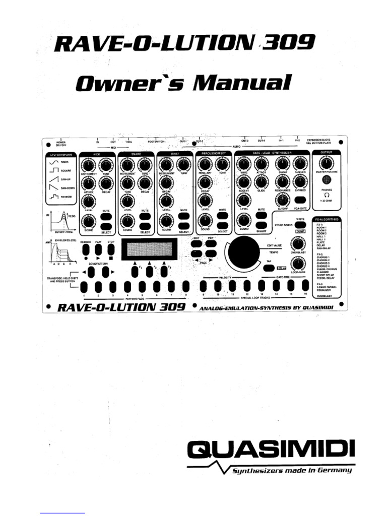 Quasimidi Rave-o-Lution 309 Instruction Manual | PDF | Electrical ...