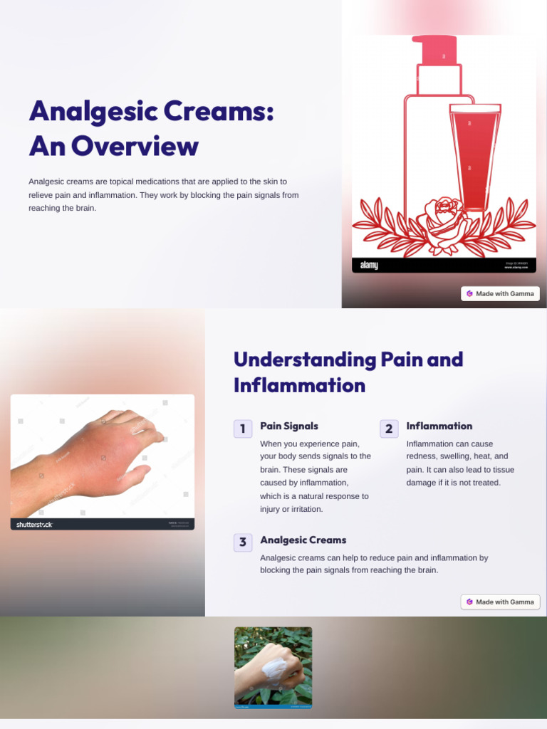 Analgesic Creams: Pain Relief Guide | PDF | Analgesic | Pain