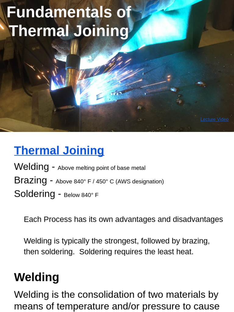 Fundamentals of Thermal Joining | PDF | Welding | Construction