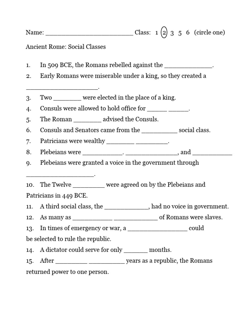 Ancient Rome Social Classes Overview | PDF