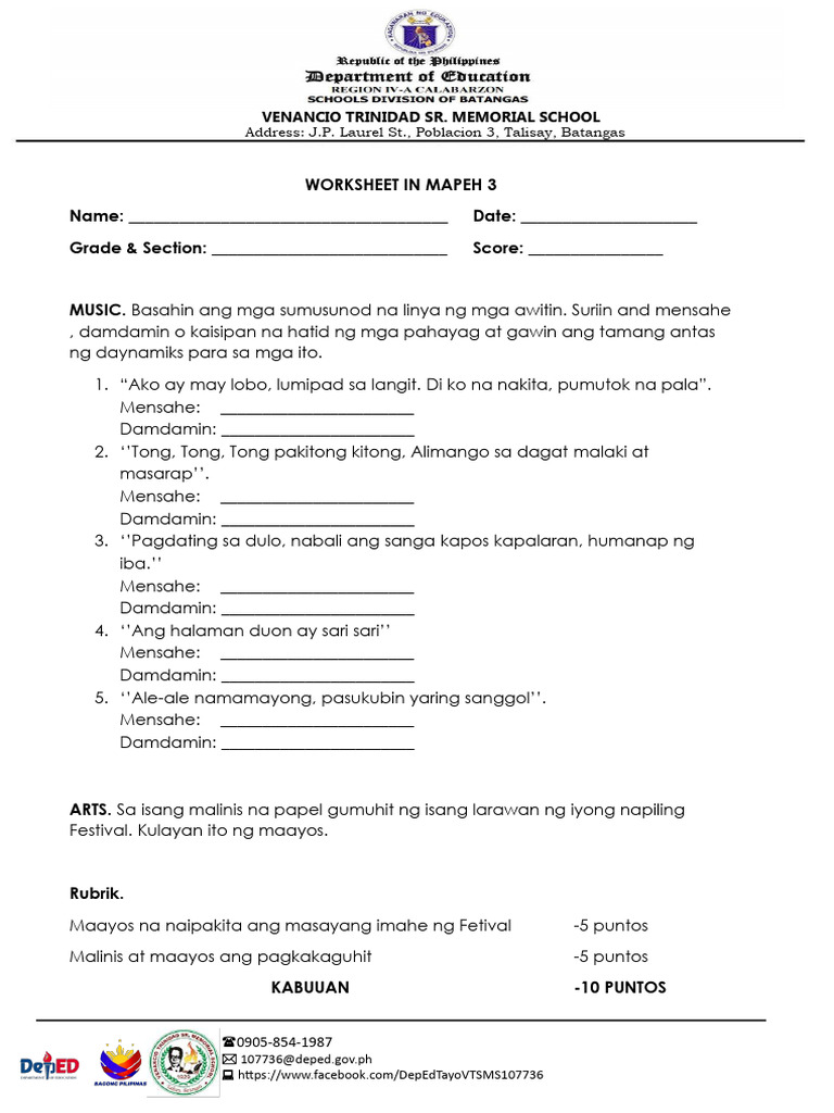 MAPEH_WORKSHEET-WEEK-8 (2) | PDF