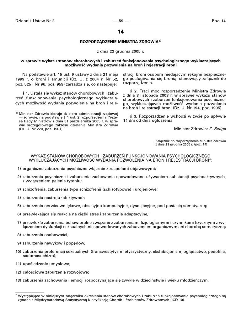 Rozp - Wykaz Zaburzeń | PDF