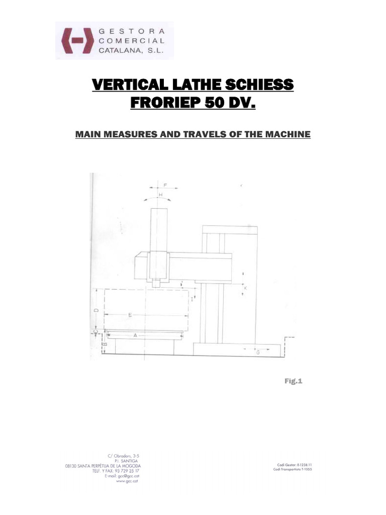 Lathe Schiess Froriep 50DV | PDF