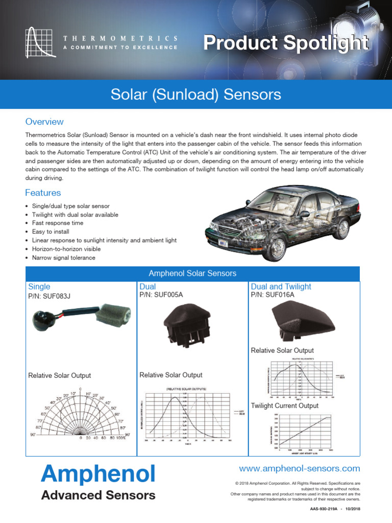 Solar Sensors for Vehicle ATC Systems | PDF