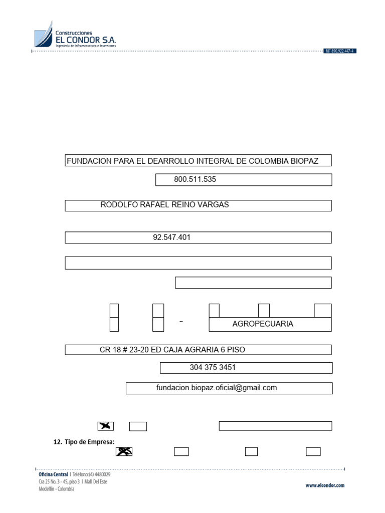 6.formulario Proveedores Contratistas VF | PDF