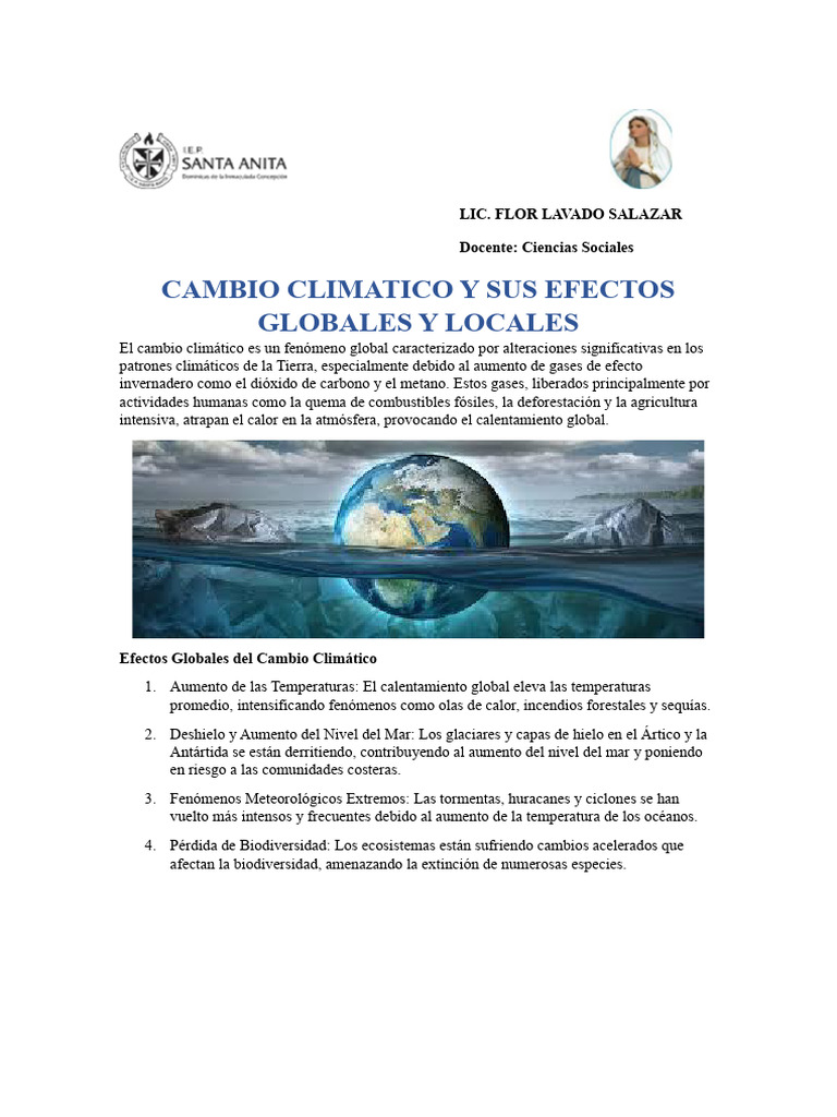 Impacto del Cambio Climático en Perú | PDF | Gases de efecto ...