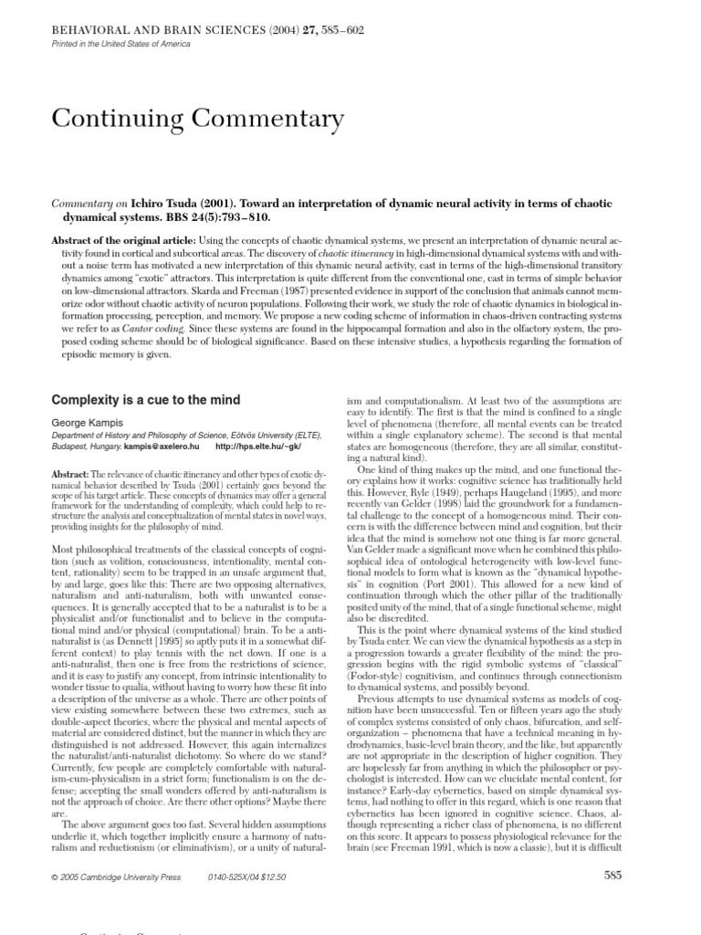 Pylyshyn Reification of 3d Space Model | PDF | Chaos Theory | Mental Image