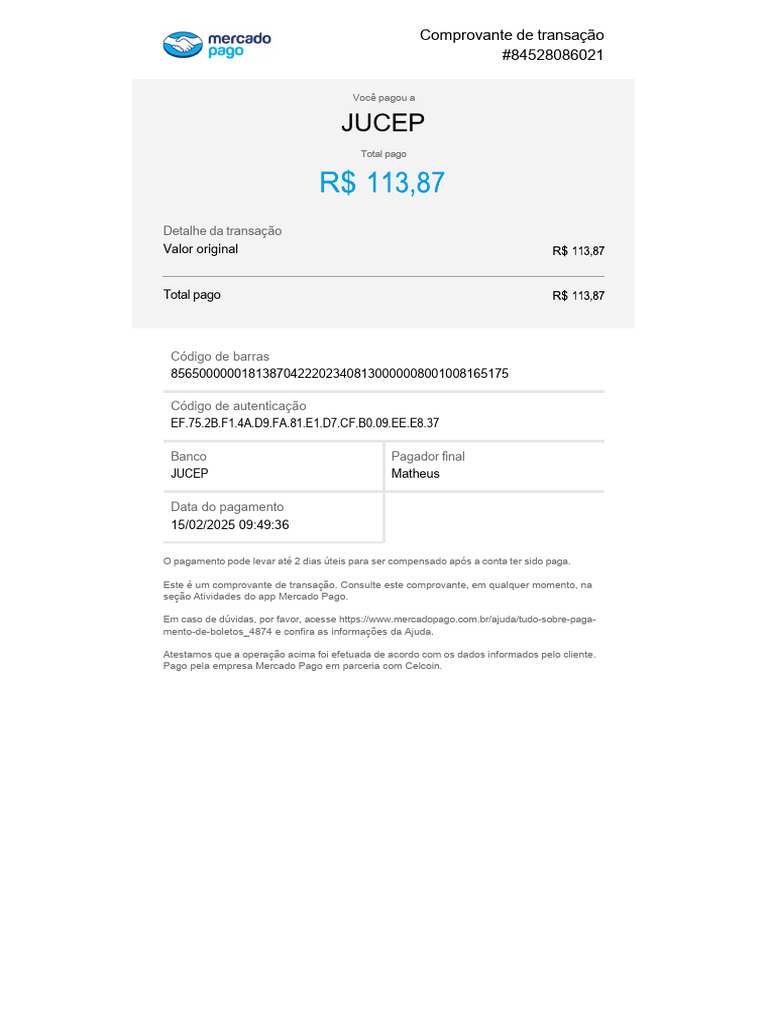 Comprovante Taxa | PDF